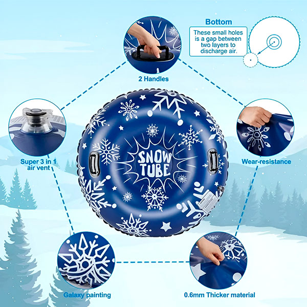 Opblaasbare sneeuwbanden met handgrepen | SNOWRIDER – Frilla.nl